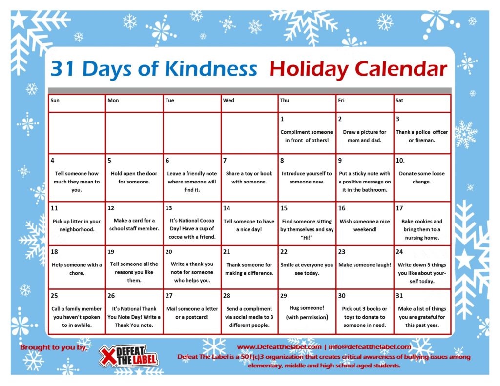 31 Days of Kindness - Defeat The Label